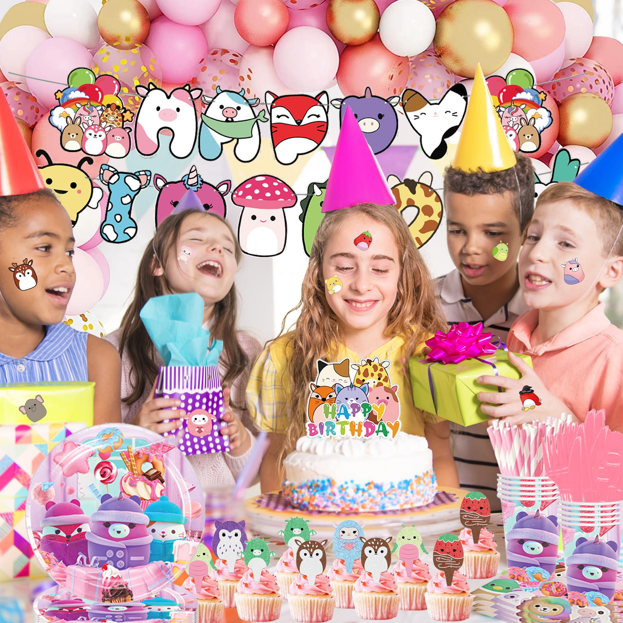 Grehge tty Party Supplies, Pink Themed Party Decoration, Include Banner, Cake & C