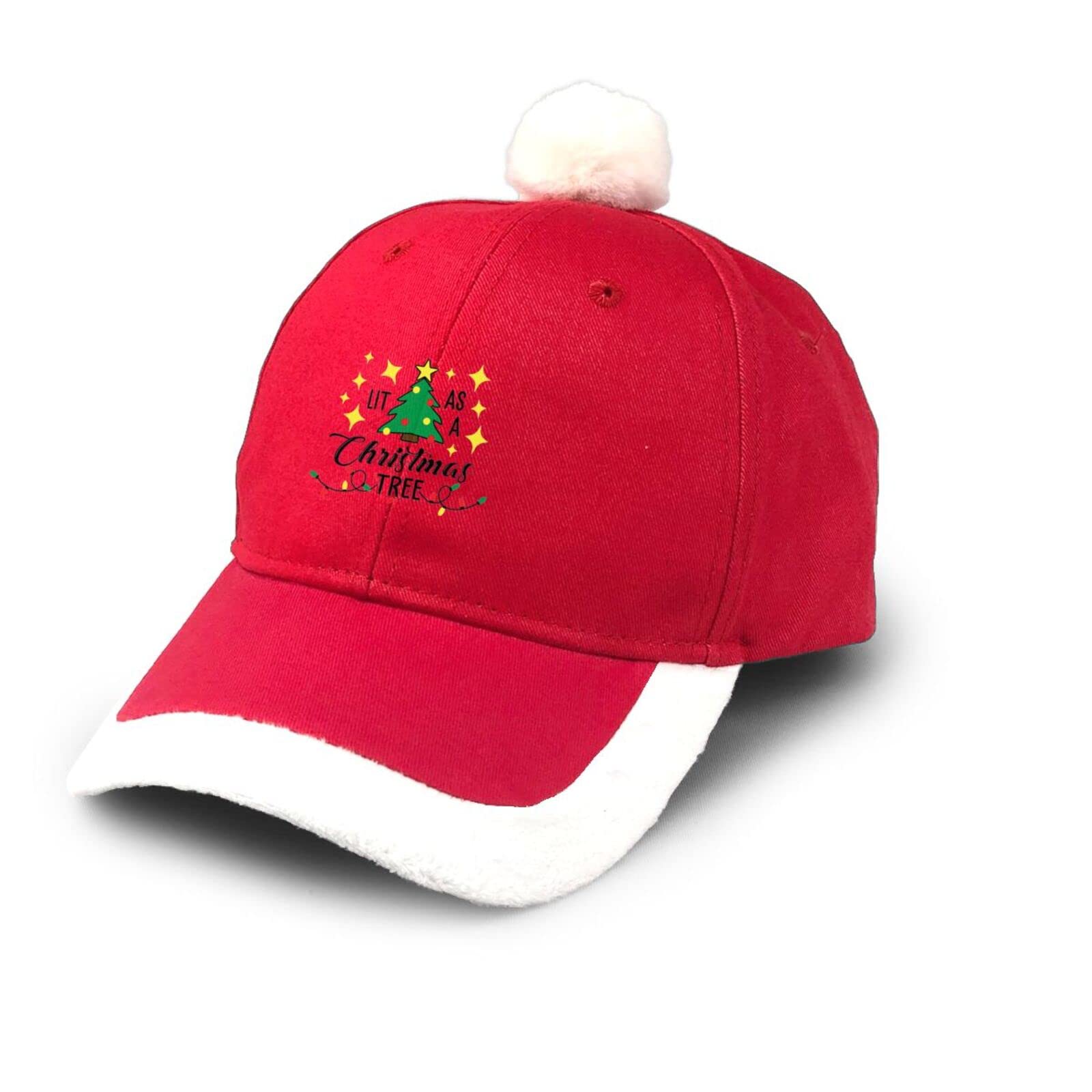 Hujexic Merry Christmas Baseball Hat and Santa Hat Adjustable for Teens Men and Women