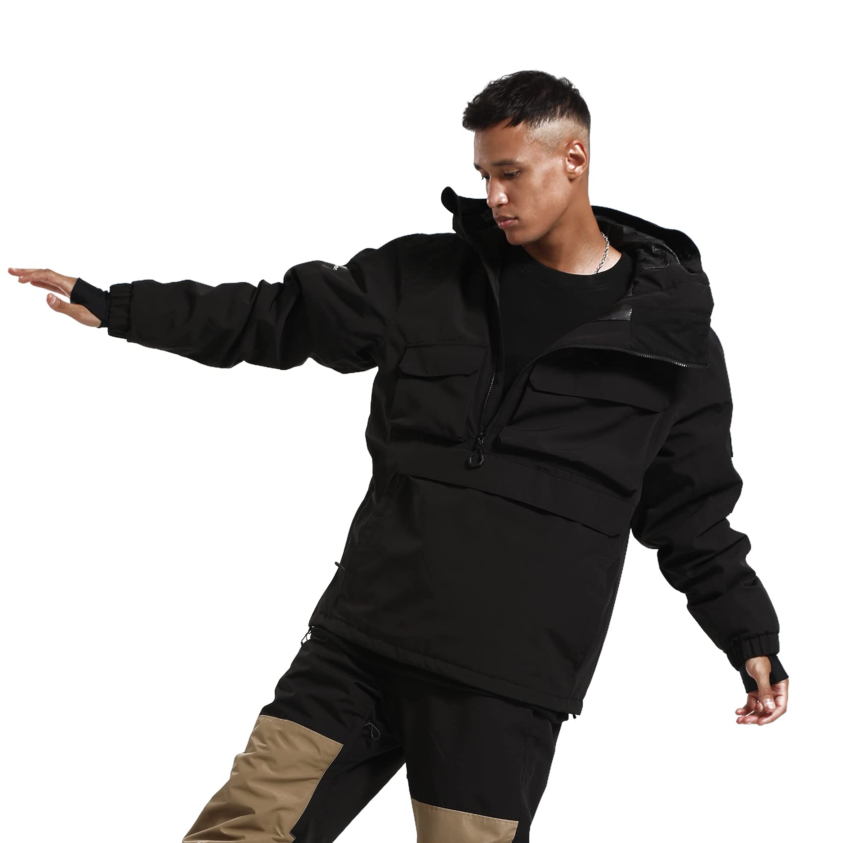 GSOU SNOW Men Snow Jacket Ski Snowboard coat Winter Waterproof Warm Hooded,L