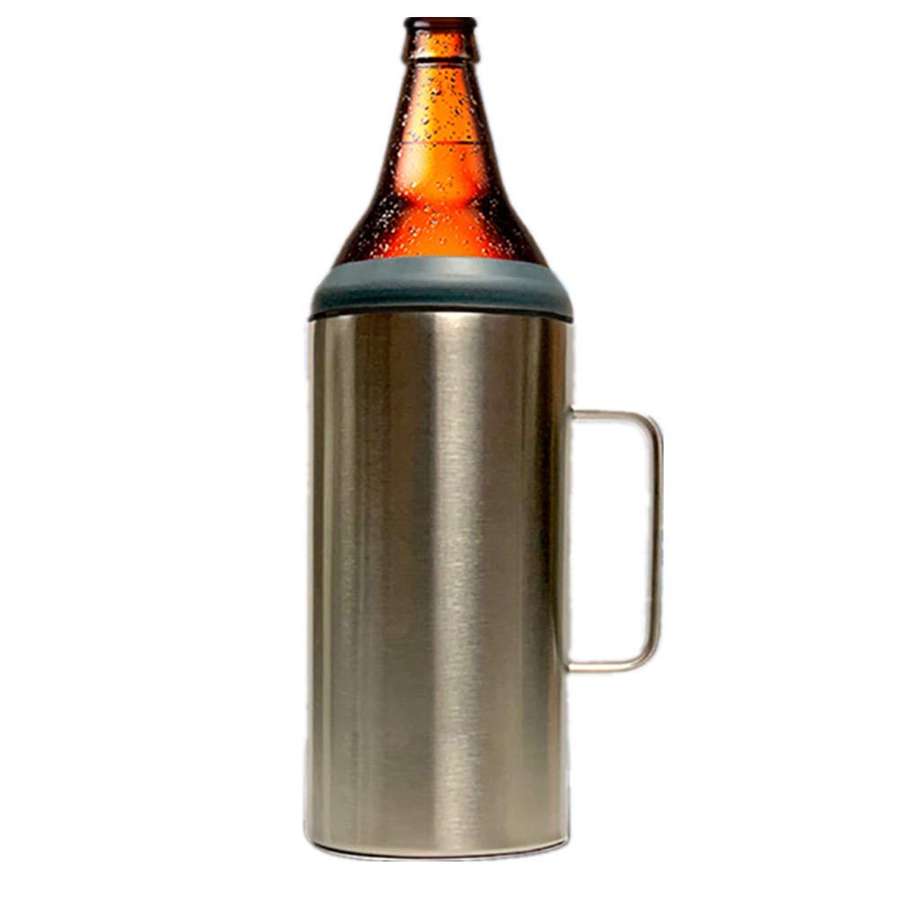 Gteller 40oz stainless steel cooler, double walled vacuum insulated bottle holder&keeper (Silver)
