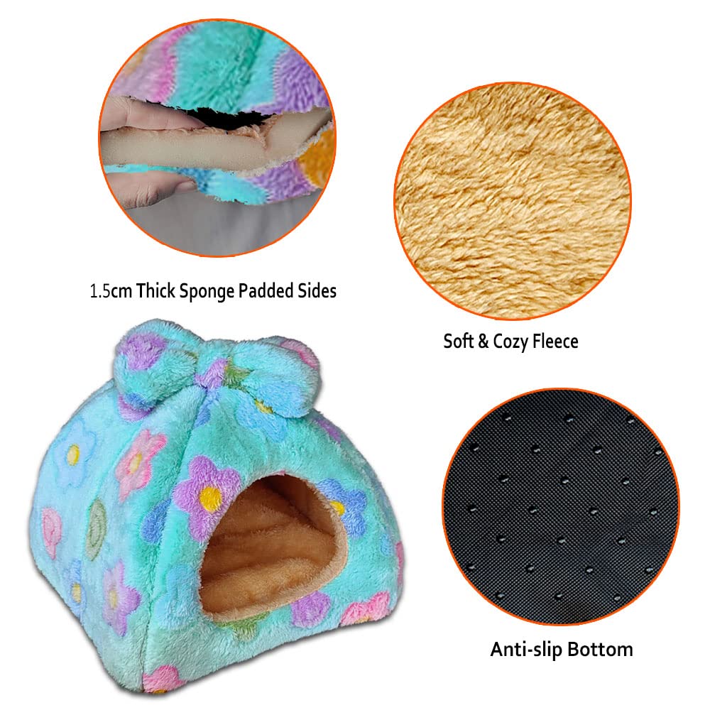 GINIDEAR Guinea Pig Bed, Guinea Pig Hideout House Accessories Warm Bed for Small Animals Hamsters Chinchillas Dwarf Bunnies Hedgehogs. L, Lightgreystars
