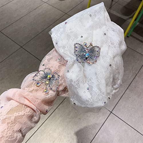 Handmade Three-Dimensional Butterfly Double Lace Printing Fairy Sleeves Driving Daily Bottoming Sleeves (Color : B, Size : One Size)