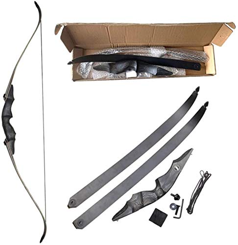 GOFEI Recurve Bow, 20-60LB Portable Detachable Beginner Starter Archer Wooden Split Bow, for Adult Archer Training Outdoor,A,50lb