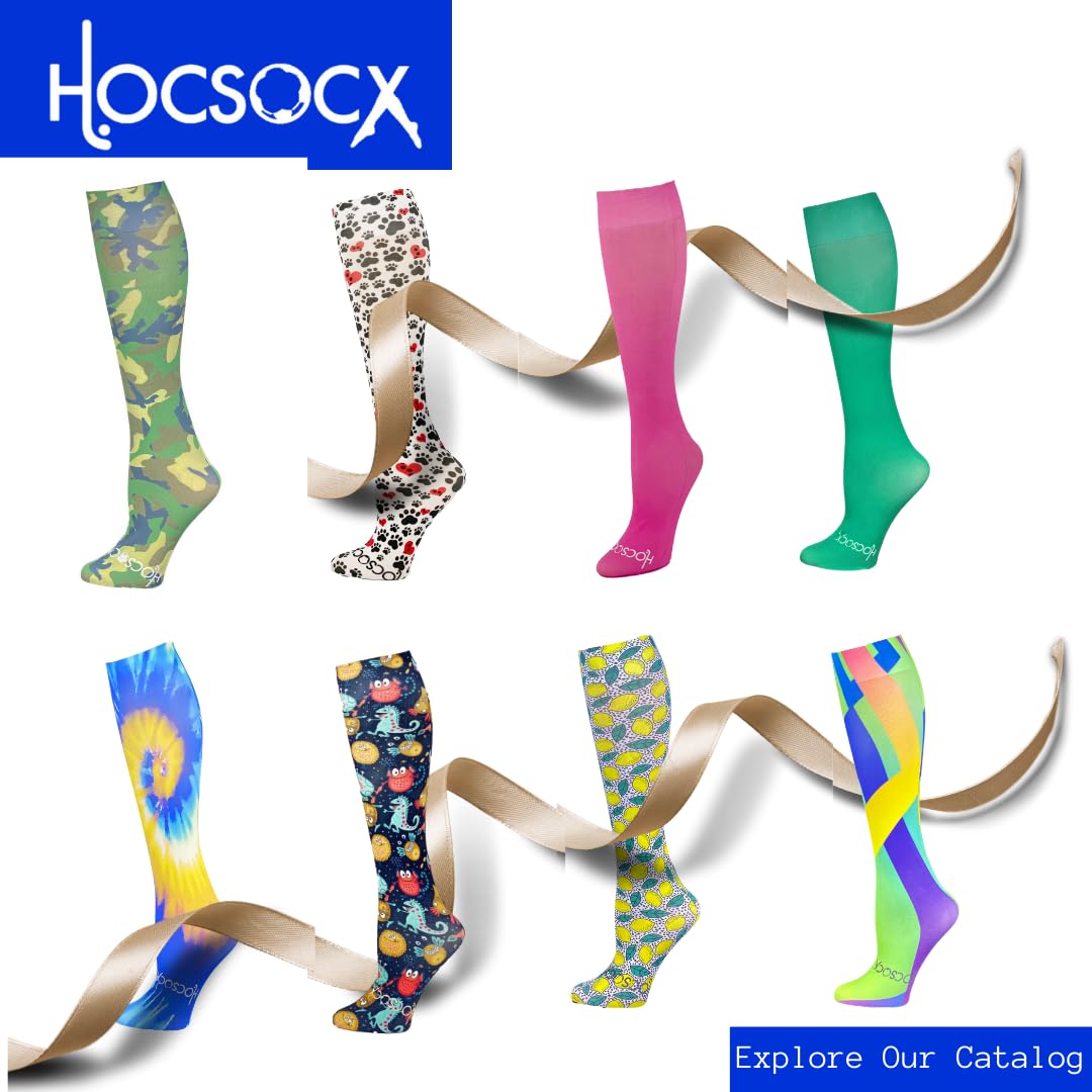 Hocsocx Bacon & Eggs Socks Performance Liner Moisture-Wicking Protection for Field Hockey, Ice Hockey, and Soccer