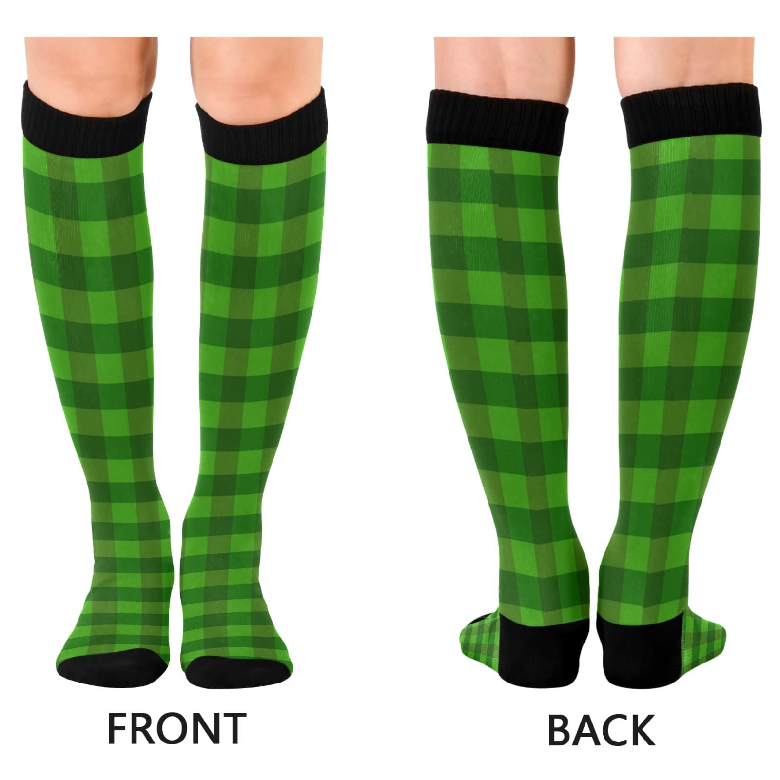 Green Plaid (1) Compression Socks for Women & Men Circulation-Best for Running,Nurse,Travel,Cycling