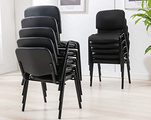 HNY Black Tablet Arm Chairs Set of 15, Mesh Office Waiting Room Chairs Guest Nesting Stacking Chairs, Reception Chairs with Flip-Up Table Conference Chairs for School Classroom Training Meeting Room