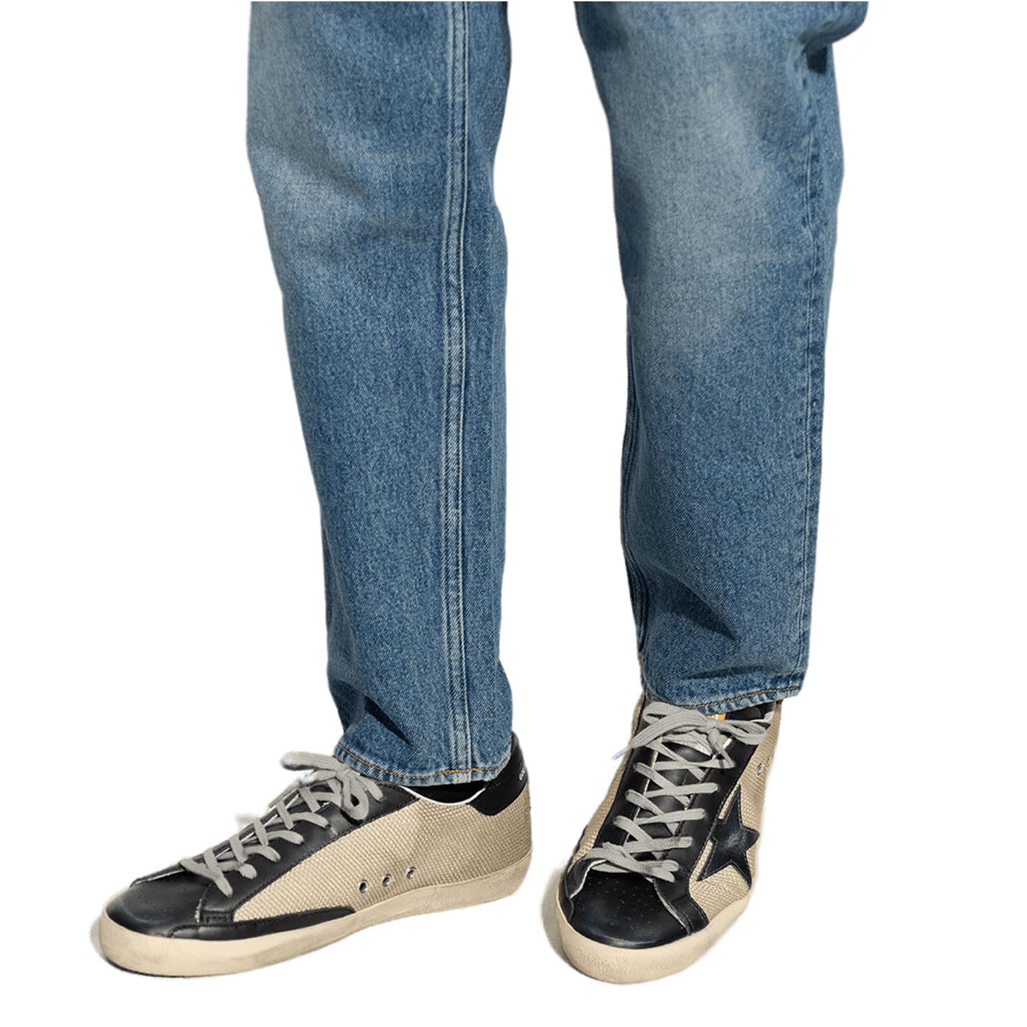 Golden Goose Super-Star Net Upper Leather Toe Lacing Star and Heel Mens Sneakers-41 Brown
