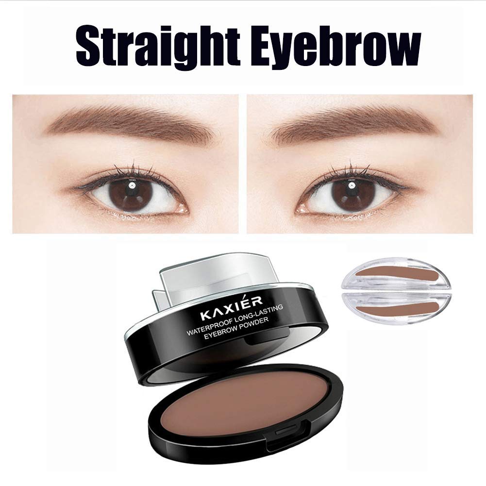 GL-Turelifes 3 Pairs of Seals Eyebrow Stamp with Brow Brush Perfect Eye Brow Power One Second Make Up Nature Brow Makeup Tool (Light Brown)