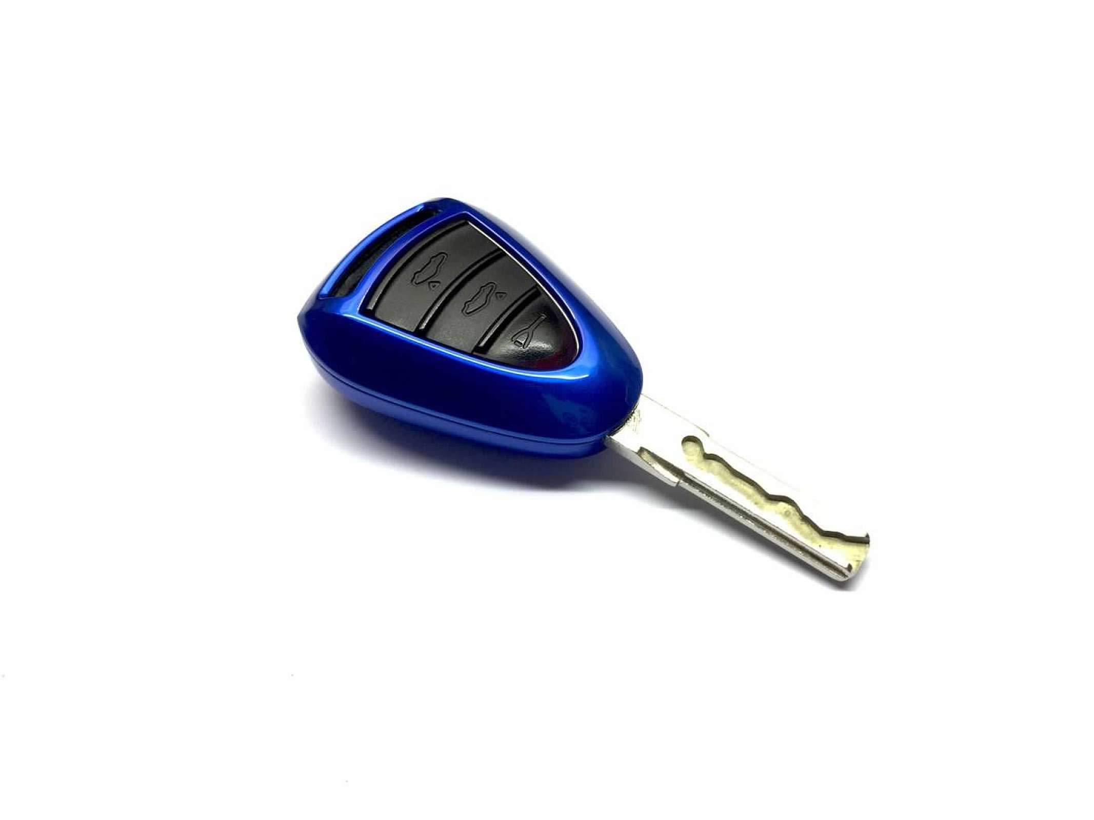 Hotsteelies Metallic Blue Remote Key Shell Cover for Porsche Silver Head 997.1 987 Cayman