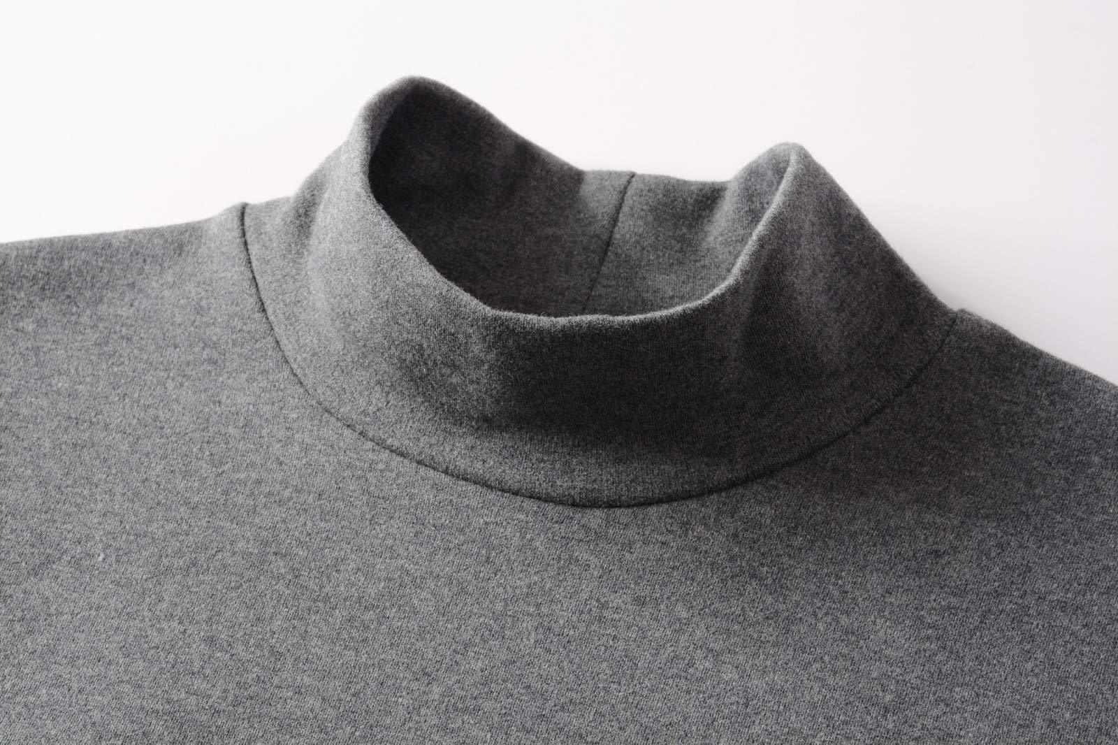 HieasyFit Women's Cotton Mock Turtle Neck Thermal Baselayer Top Dark Gray Medium