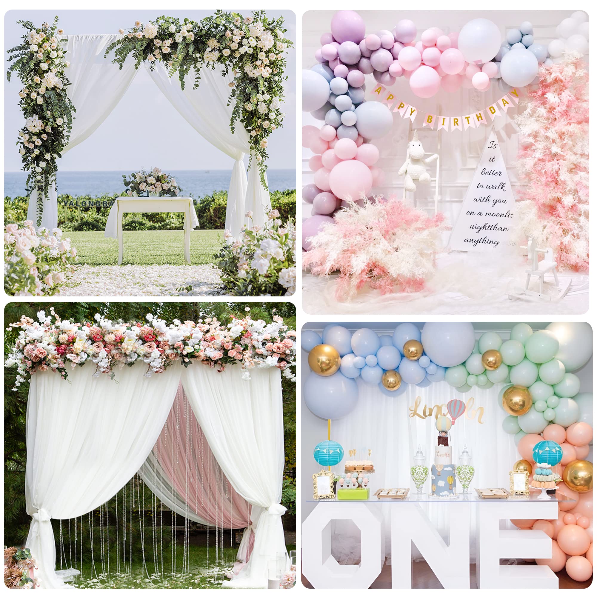 Heavy Duty Backdrop Stand 8ft x 8ft Gold Pipe and Drape Backdrop Stand Kit Adjustable Metal Backdrop Sand for Wedding Photobooth Exhibition Decoration