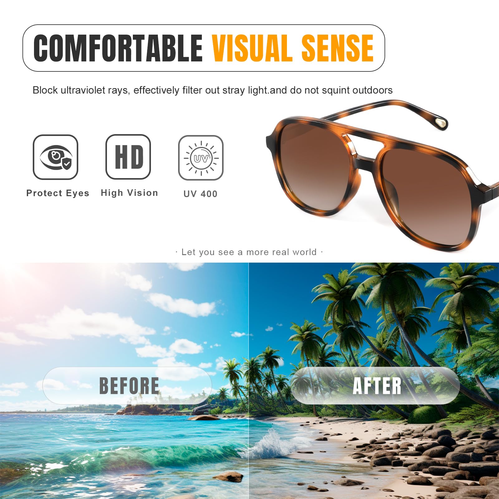 Jectieey Polarized Aviator Sunglasses for Womens Men Trendy 2024 Square Classic 70s Sun Glasses TR90