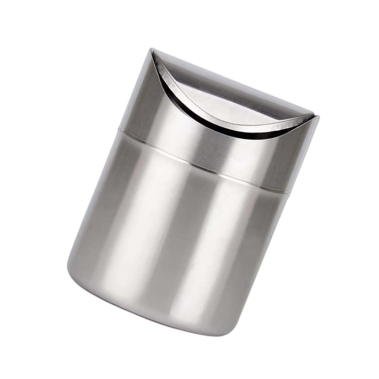 GATHINESS Table countertop Trash cans Mini Tiny Trash Stainless Steel Trash can Metal Trash can with lid Outdoor Trash can Office Table Trash can Desktop Trash with Cover Recycle Office