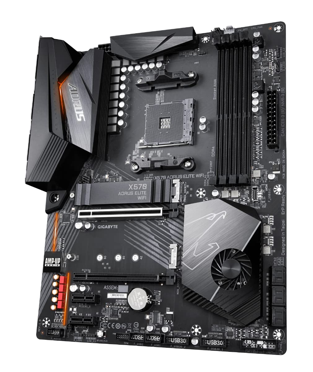 GIGABYTE X570 AORUS Elite Wi-Fi (AMD Ryzen 3000/X570/ATX/PCIe4.0/DDR4/Intel Dual Band 802.11AC Wi-Fi/Front USB Type-C/RGB Fusion 2.0/M.2 Thermal Guard/Gaming Motherboard)