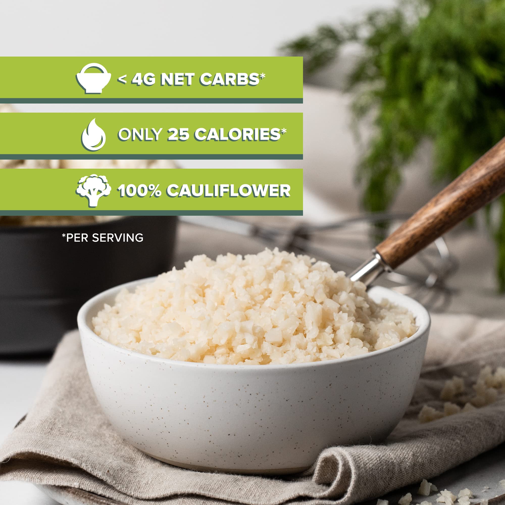 Gundry MD Freeze-Dried Raw Riced Cauliflower, Keto Friendly, Low Carb Rice Substitute 3.5 Ounce