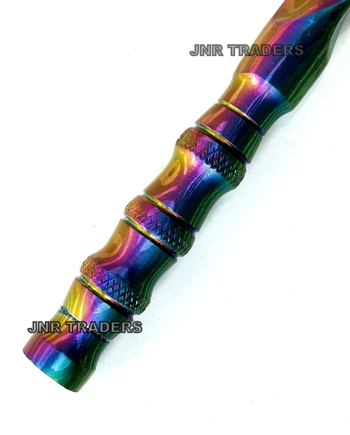 JNR Traders Handmade Full Tang Tri Edge Knife Damascus Steel Cyclone Knife 6 Inch Twist Blade Spiraling Knife with Leather Sheath 3743
