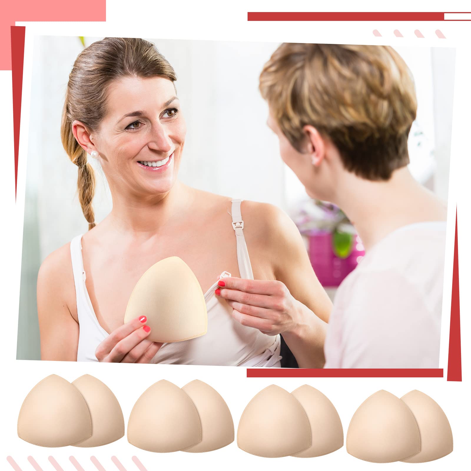 Handepo 50 Pairs Triangle Sports Bra Pads Inserts Removable and Washable Bra Cups Inserts Push Up Breast Bra Insert Pads for Bikinis Top Swimsuit Sport Bra Removable Bra Cup Inserts Pad