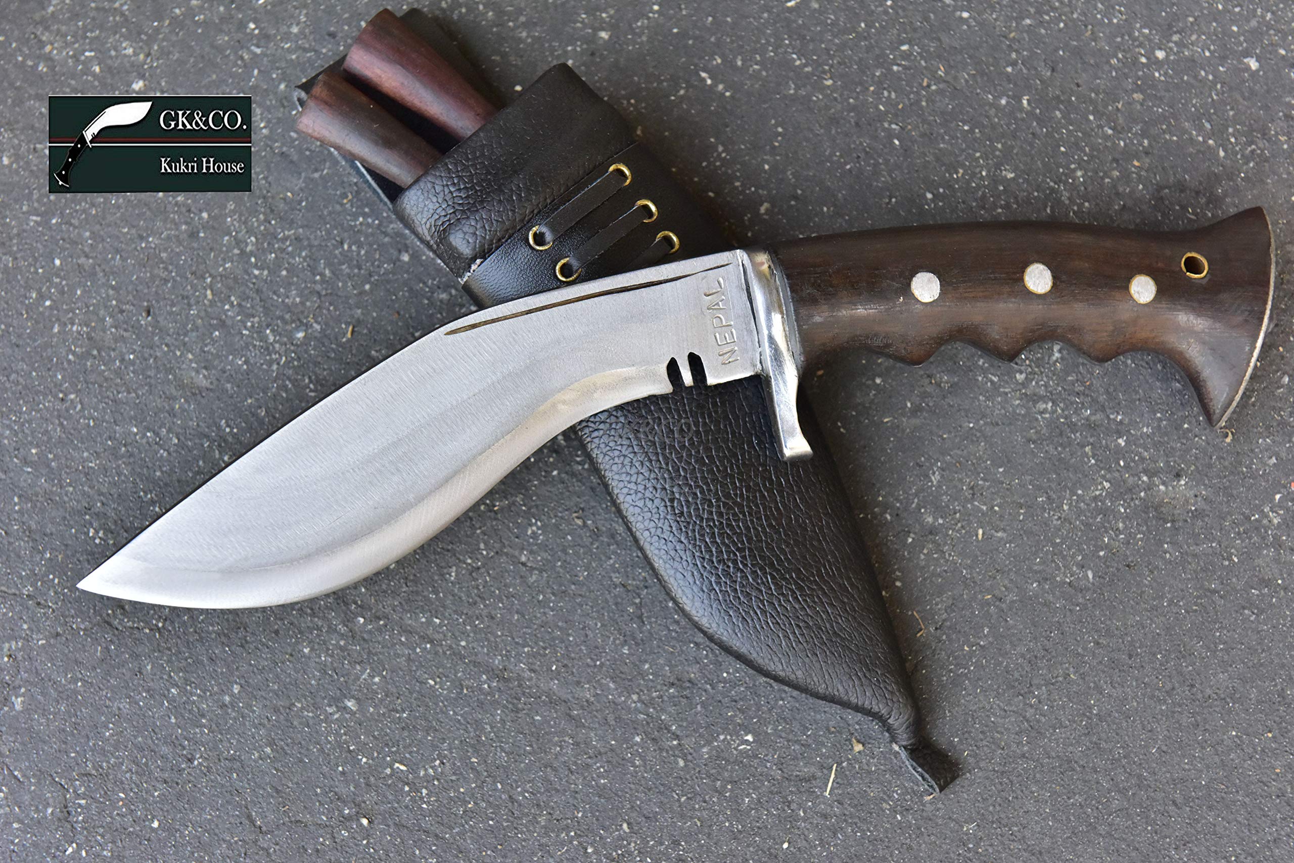 GK&CO. Kukri House Genuine kukri/khukuri - 6 Inch Iraqi Panawal Angkhola Gripper Handle Black Sheath Hand Made in Nepal…