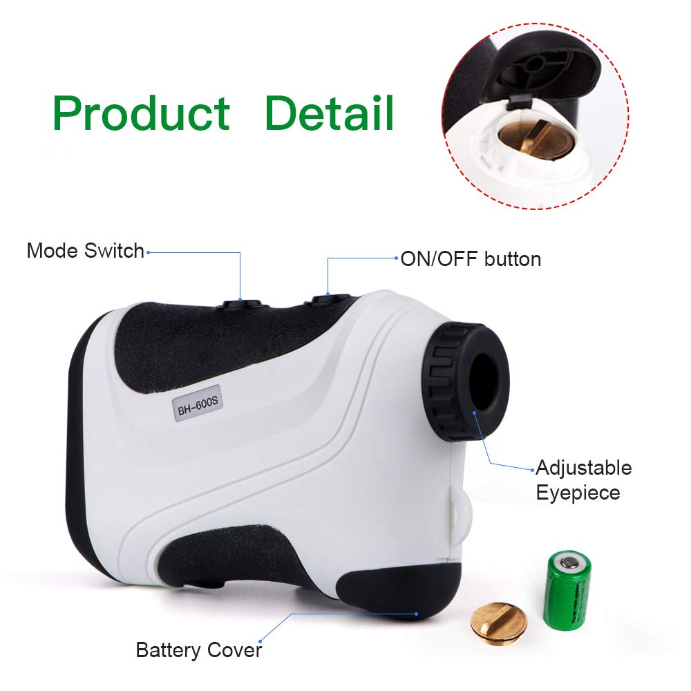 Golf Hunting Laser Range Finder 800 Yards High-Precision Flag Lock Hunter Scope for Golfing Hunting, Free Battery (CS600)