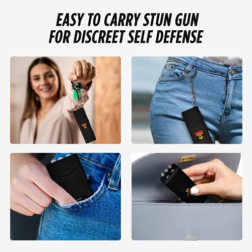 Guard Dog Hornet Micro Stun Gun Keychain - with LED Flashlight, Safety Switch, and Powerful Shock, Heavy Duty Keychain Stun Gun with Bright Flashlight, Built-in Charger, Women Self Defense - Teal