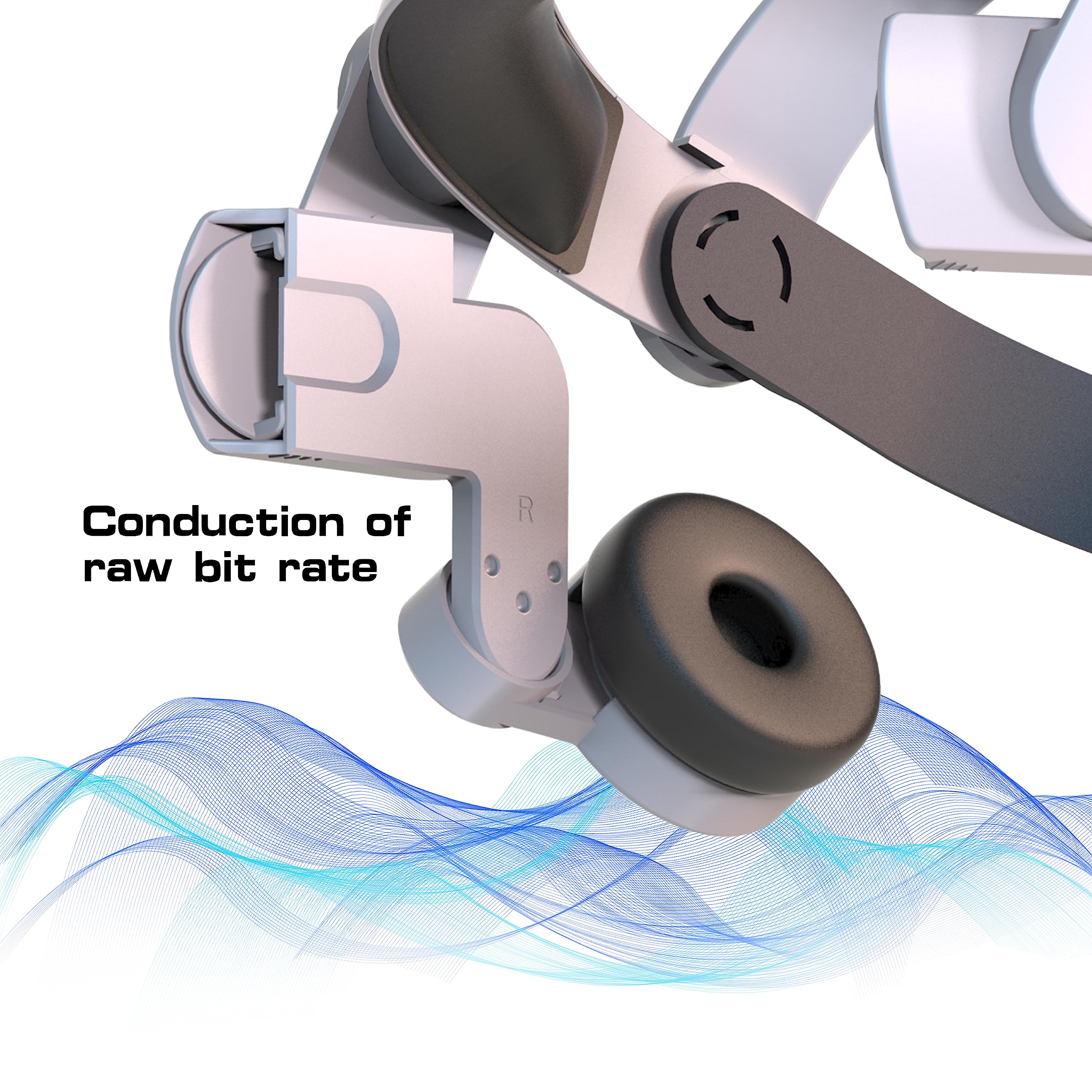 Headphone Head Strap Compatible Oculus Quest 2, Adjustable Headsets Elite Strap Replacement for Sound Meta Quest 2 (White Headphones + Headband)