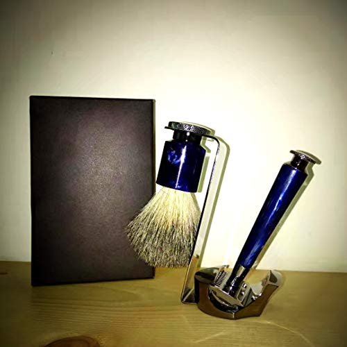 G castle shaving acrylic set two colors with two razor blade double edge traditional razor shaving kit for men