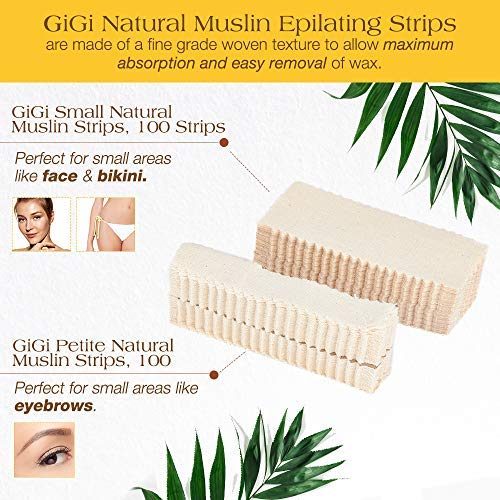 GiGi Petite & Small Muslin Strips 100 Ct Each, 200 Pack