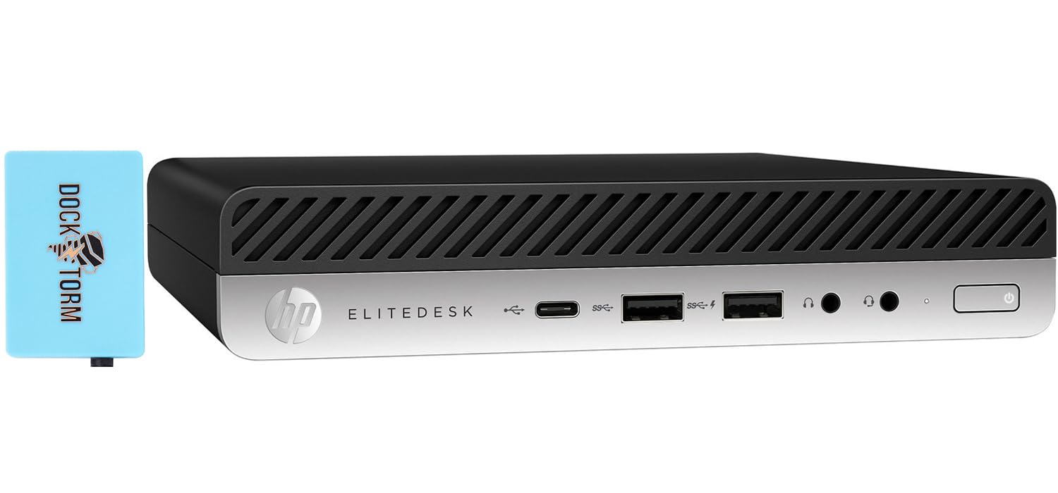HP EliteDesk 800 G4 8th Gen School & Business Mini Desktop (Intel i5-8600 6-Core, 32GB RAM, 2TB PCIe SSD, Intel UHD 630, RJ-45, USB 3.1, Display Port, Win 10 Pro) w/Dockztorm Dock