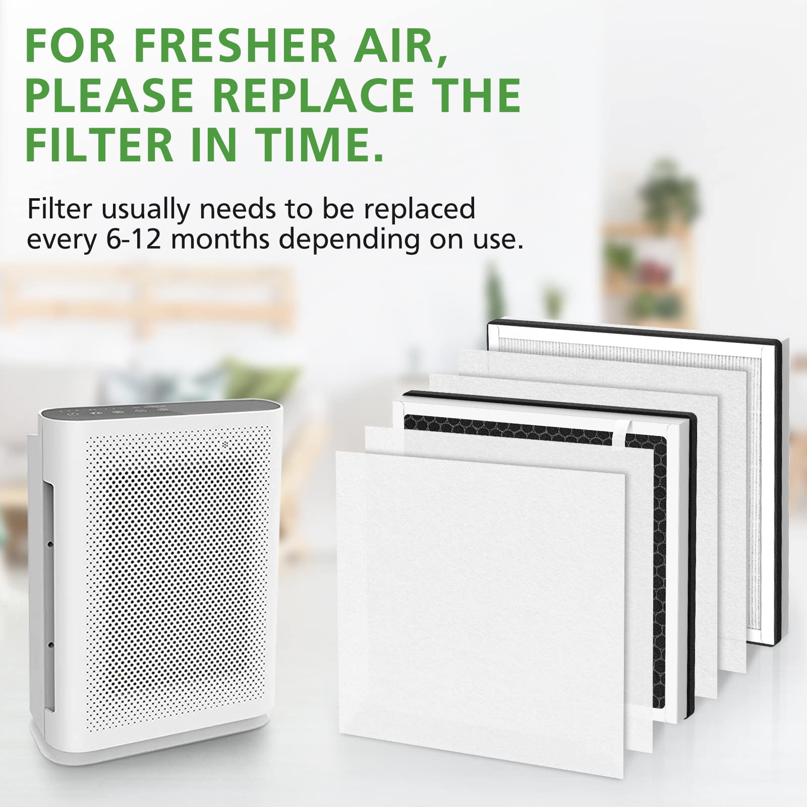 H13 True HEPA Replacement Filter Set, Compatible with InvisiClean Air Purifier Aura IC-5018, Aura II IC-5018, Sensa IC-5120, 3-in-1 Premium H13 Grade True HEPA Filter(2 Pack)