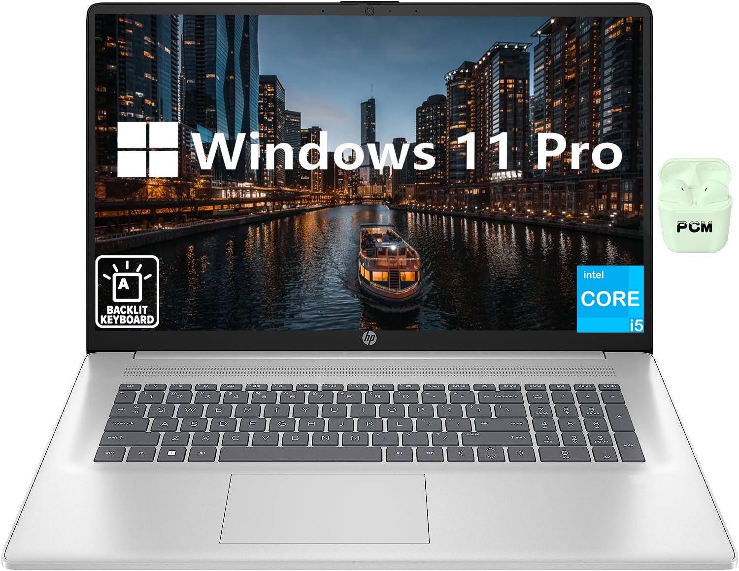 HP Business Laptop, FHD 17.3 Inch Laptop, Intel i5-1335U(Beat i7-1255U), 16GB RAM, 1TB SSD, Windows 11 Pro, Backlit Keyboard, Silver, PCM