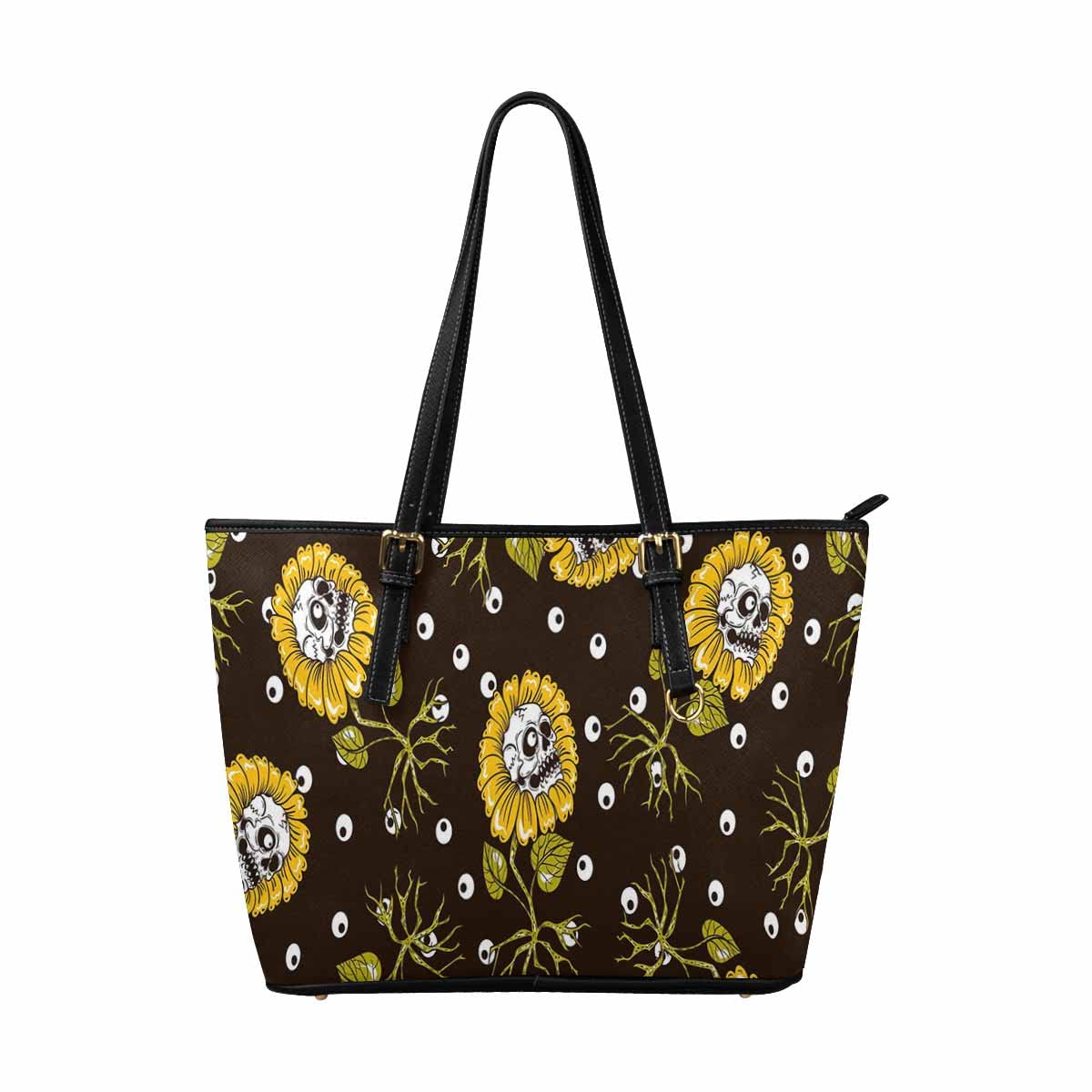 InterestPrint Top Handle HandBags Shoulder Bags Tote Bags Purse Sun-Flower Skulls