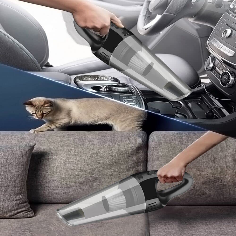 Handheld Vacuum Cleaner, Cordless Vacuum Cleaner, Rechargeable Car Vacuums 120W 6000PA Strong Suction, Wet & Dry Cleaning