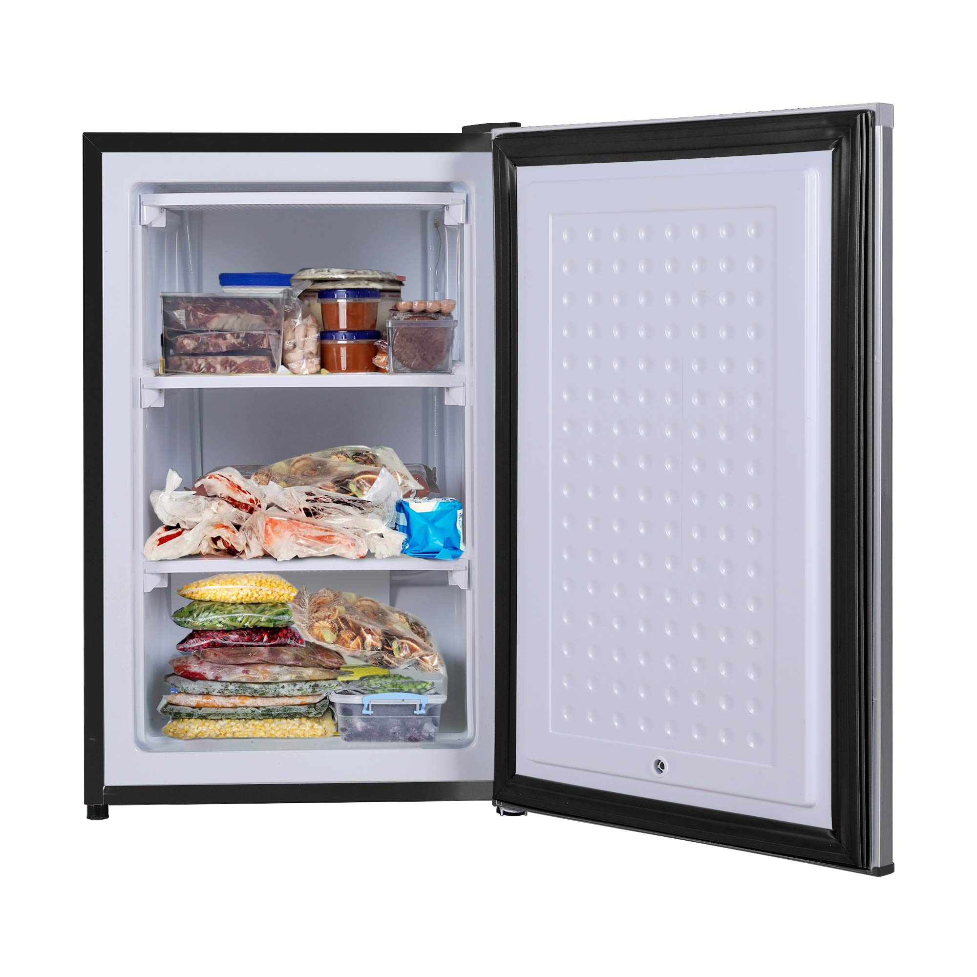 Frigidaire EFR492, 4.6 cu ft Refrigerator, Stainless Steel Door, Platinum Series & EFRF314-AMZ Upright Freezer 3.2 cu ft Stainless Platinum Design Series