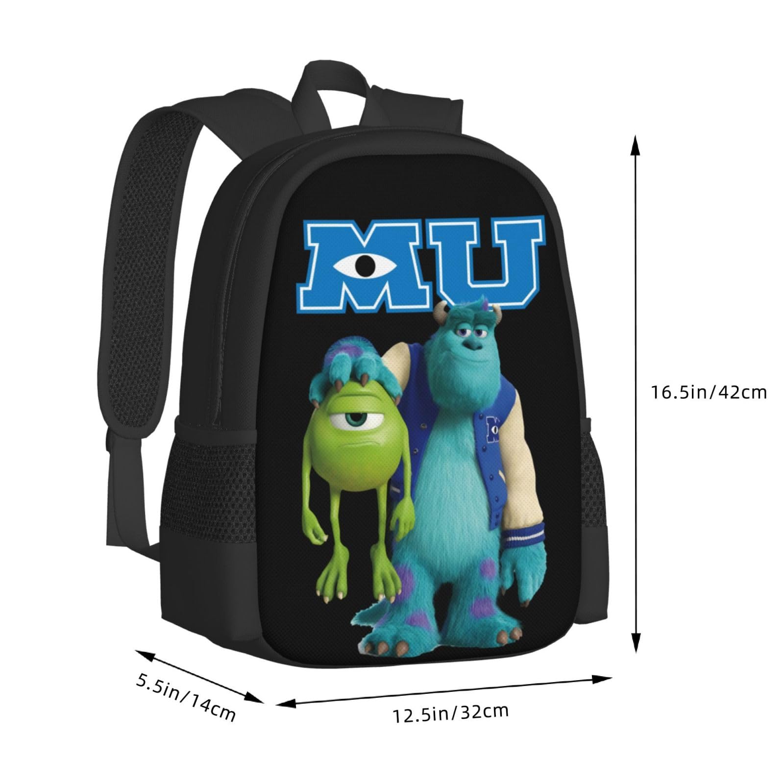 GLGFAS Monsters Anime Inc Backpack Large Capacity Leisure Travel Backpack Book Bag Outgoing Daypack 12.5x5.5x16.5 inch