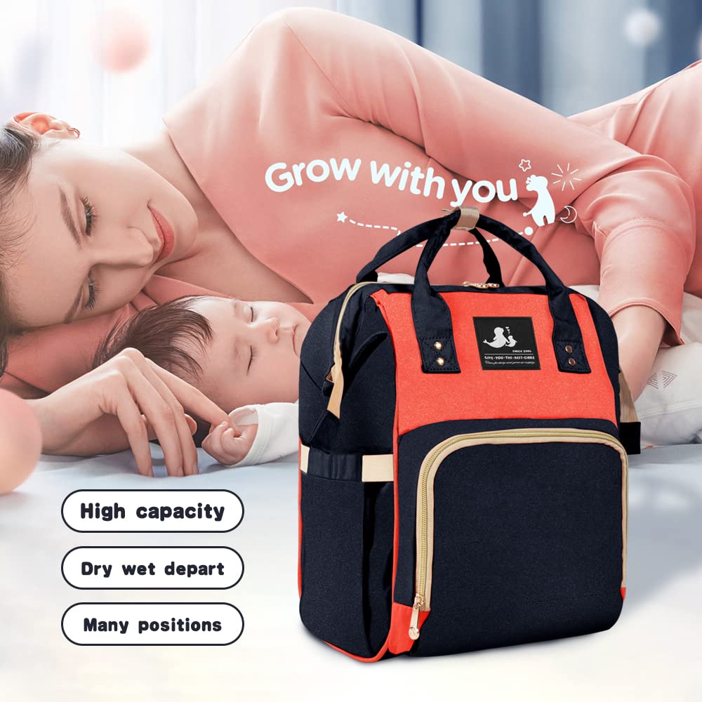 ISENSHI Diaper Bag Backpack, Multifunction Baby Bags for Girls Boys, Travel Backpack with Stroller Straps