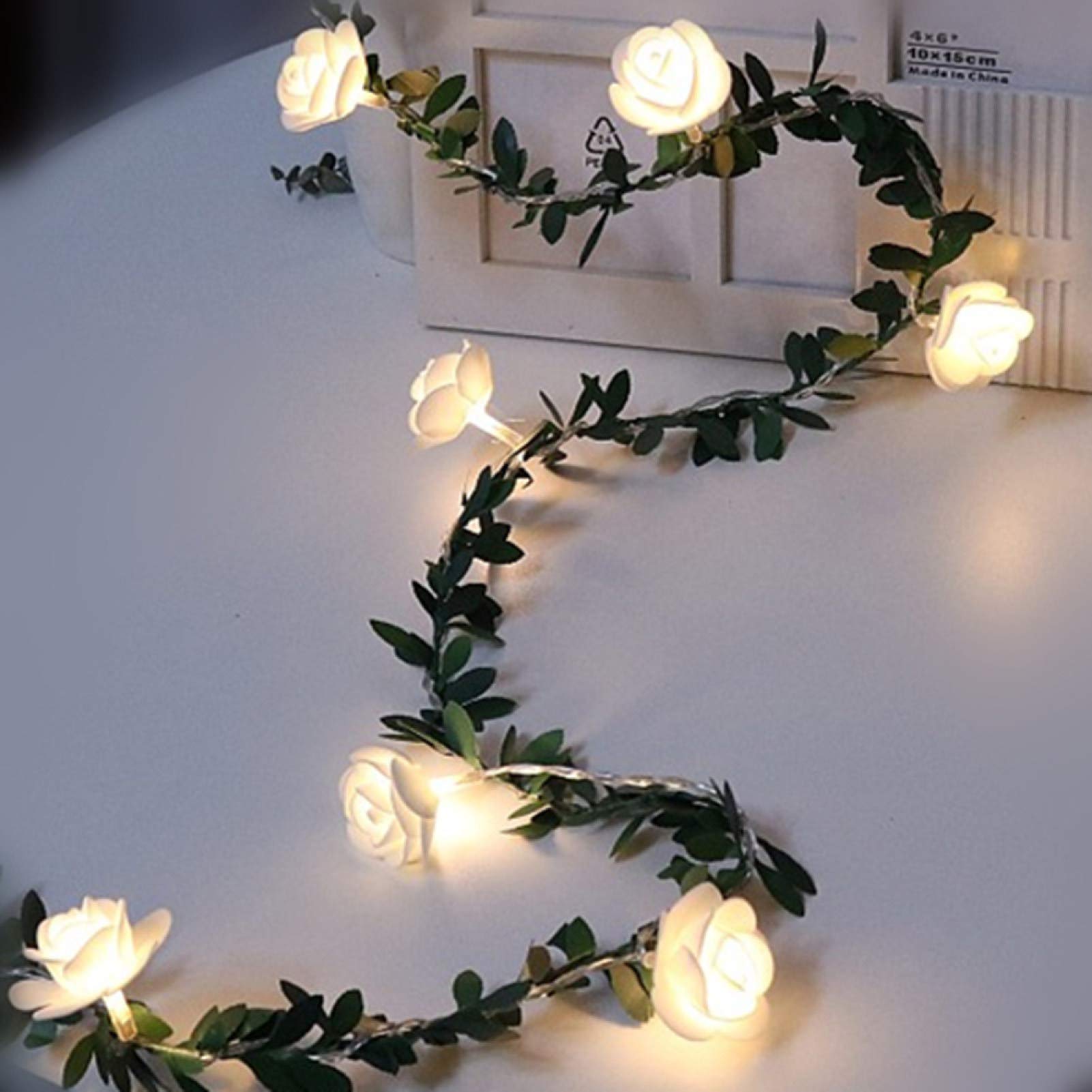 FRIDG LED Christmas Lights, Simulation Leaf Garland Fairy Light with USB Battery Solar Power, Copper Wire Lamp for Xmas Tree, Outdoor Light Strips Ornament - 3M Battery Operated*