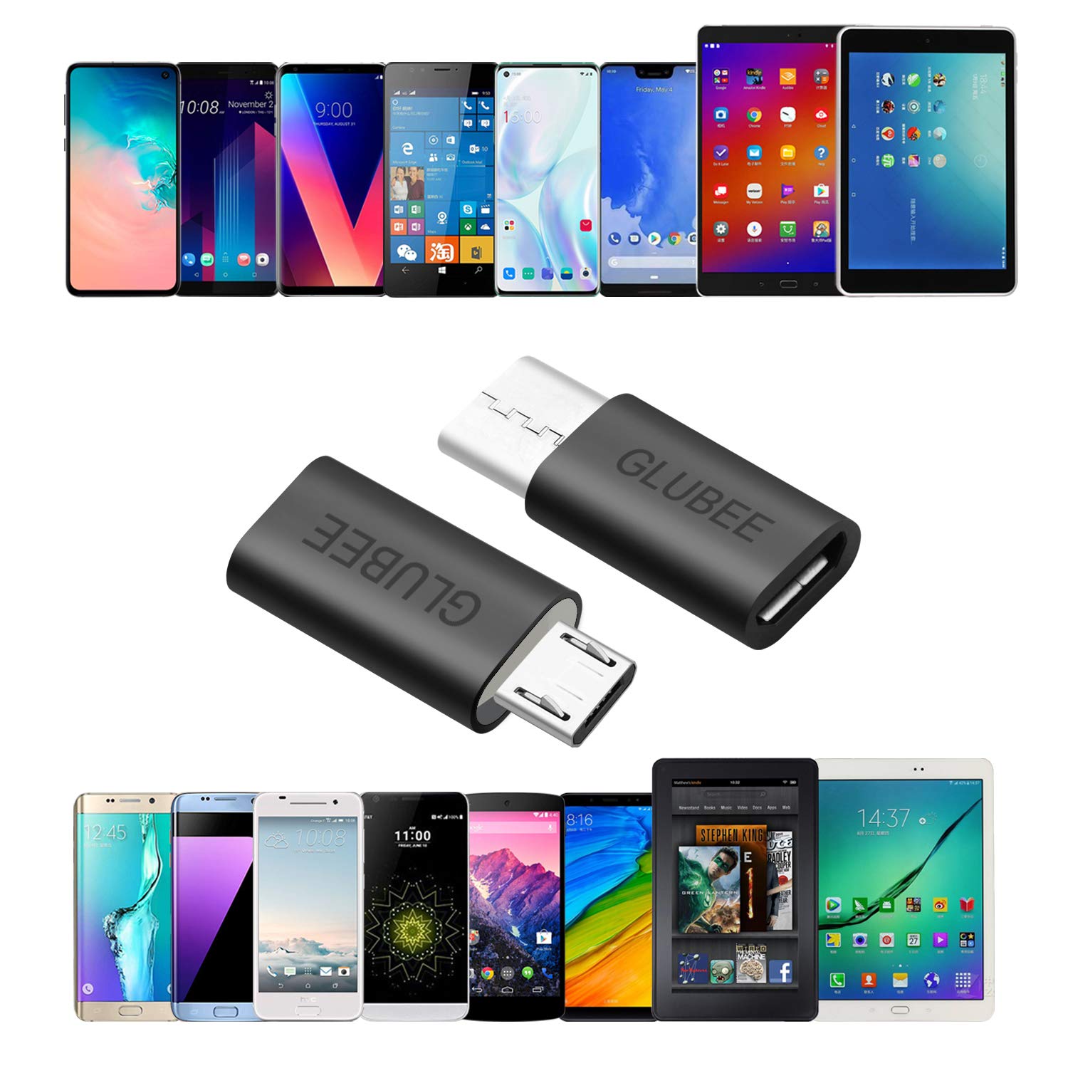 GLUBEE USB-C Adapter to Micro USB Adapter for Stylus Pen for iPad Pen High Precision Tilt Sensitivity Palm Rejection Compatible with iPad 6th-10th Gen, Stylus for iPad Pro 11''/12.9'