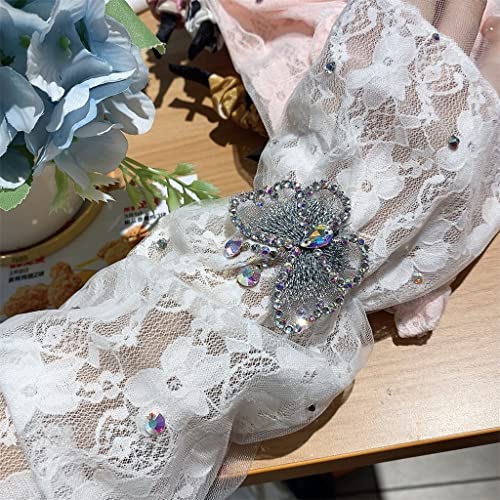 Handmade Three-Dimensional Butterfly Double Lace Printing Fairy Sleeves Driving Daily Bottoming Sleeves (Color : B, Size : One Size)