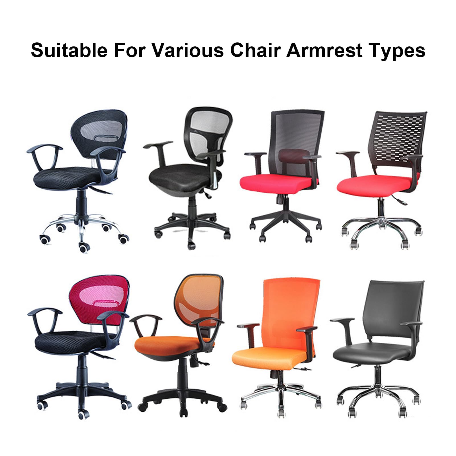 Guwewu Office Chair Arm Covers, 2 Pieces Elastic Armrest Cover, Suitable for Various Sizes of Computer Chair and Armchair (Dark Gray)