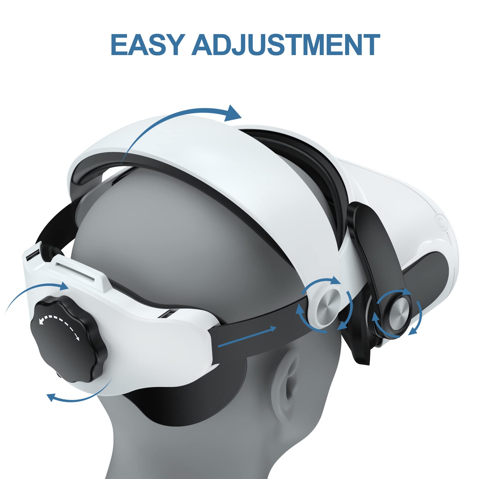 Head Strap for Oculus Quest 2, VINDIJA Design Replacement for Elite Strap, Adjustable Halo Headband, Ergonomic Design Relieves Pressure on The Face, VR Accessories Compatible for Oculus/Meta Quest 2