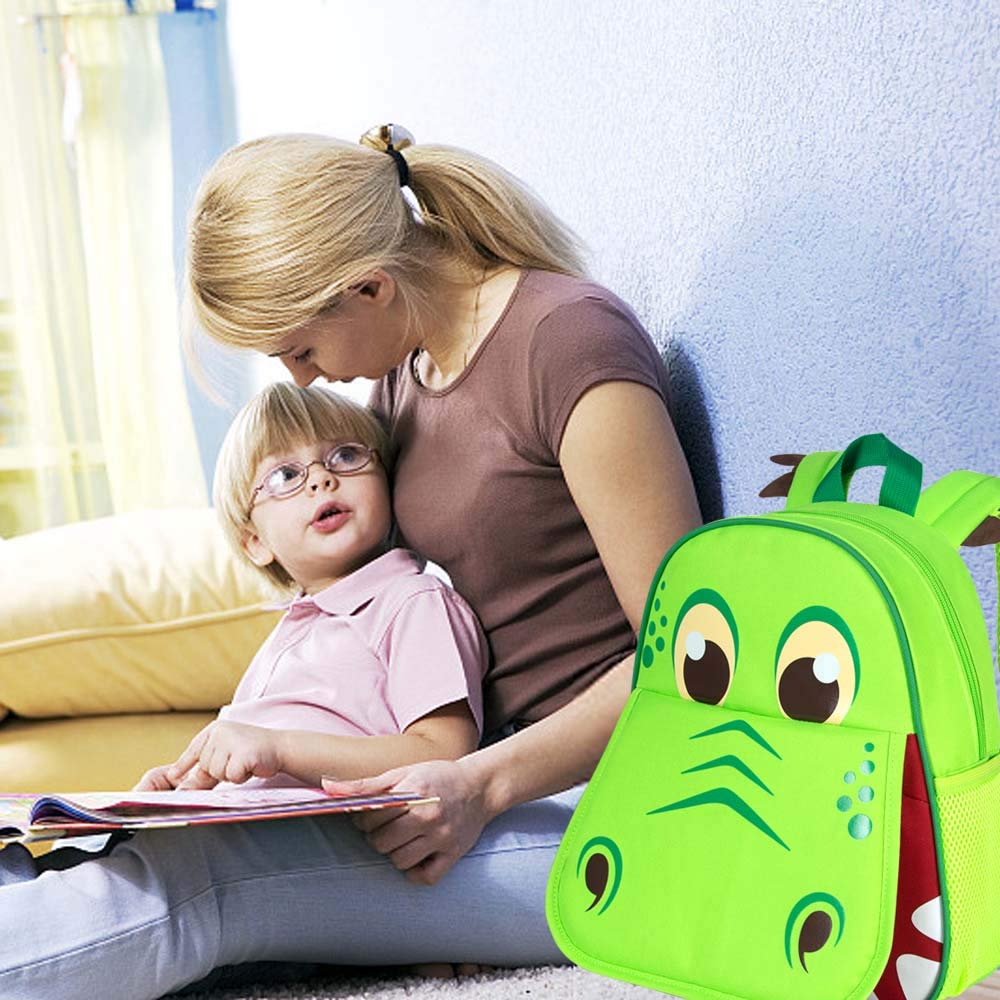 gxtvo Dinosaur Backpack for Boys, Toddler Kids Preschool Bookbag, 12" Cute Cartoon Animal Schoolbag