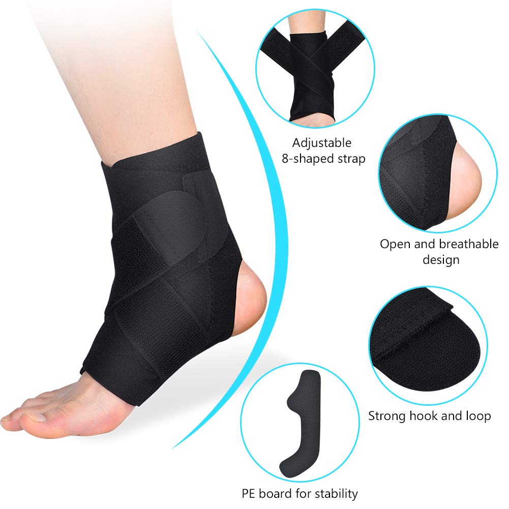 Health Gear Ankle Support Brace, Ankle Wrap, Ankle Brace Wrap Strap, Adjustable Ankle Brace Breathable Nylon Material Super Elastic Sleeve for Injury Recovery, Achilles Tendonitis