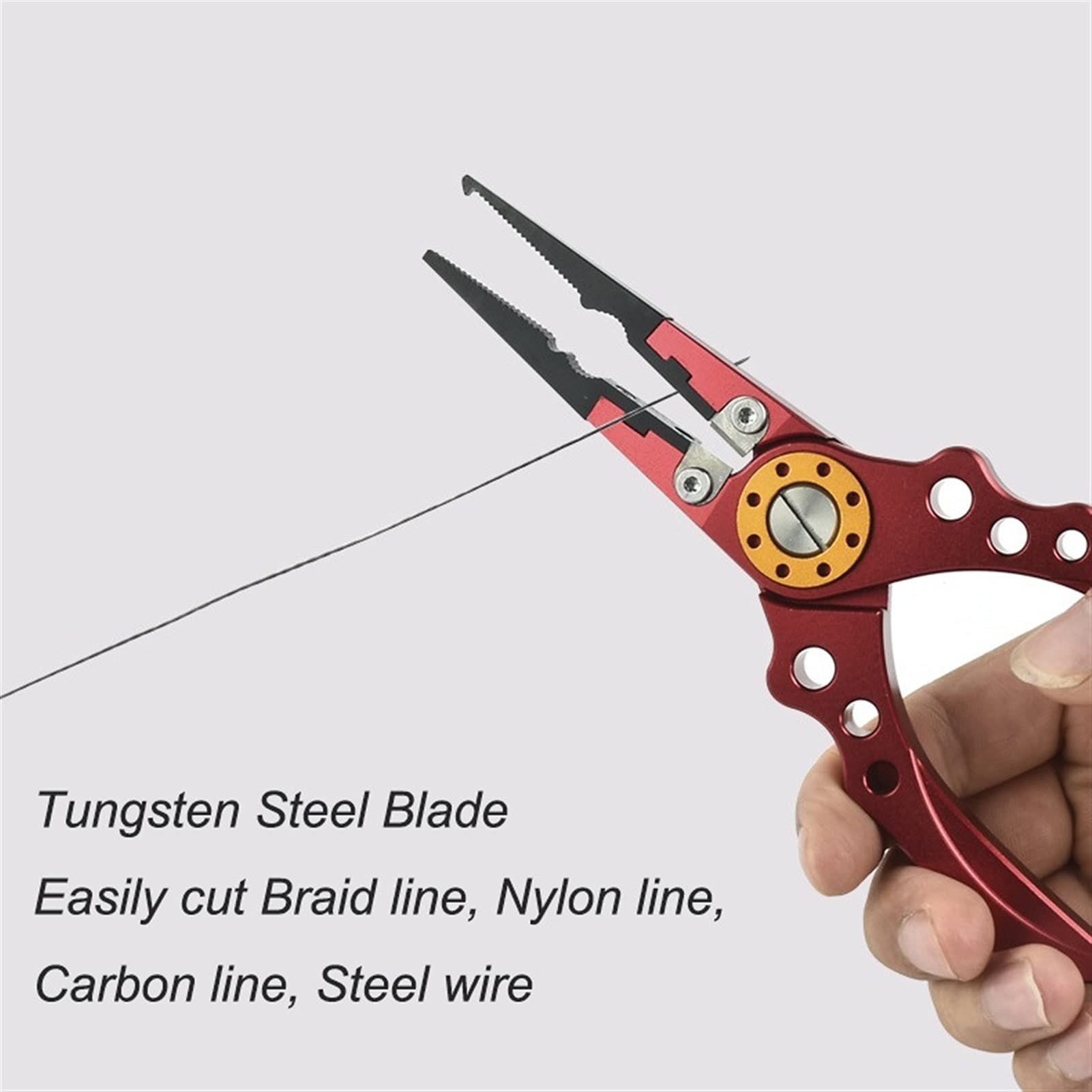 HSLINU Aluminum Fishing Pliers Muti-Function Lightweight Fishing Tackle Pliers Hook Remover Tool Kits and Accessories for Cut Line, Spilt Ring, Remove Hook, Crimp Sleeves (Color : Black)
