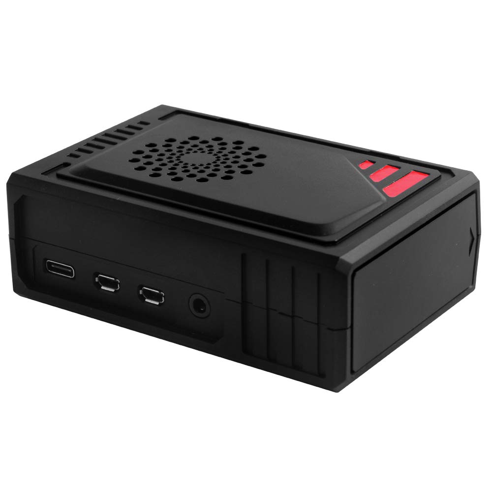 GeeekPi Raspberry Pi 4 Case, Raspberry Pi Case with Cooling Fan 40X40X10mm and 4pcs Raspberry Pi 4 Heatsink for Raspberry Pi 4 Model B