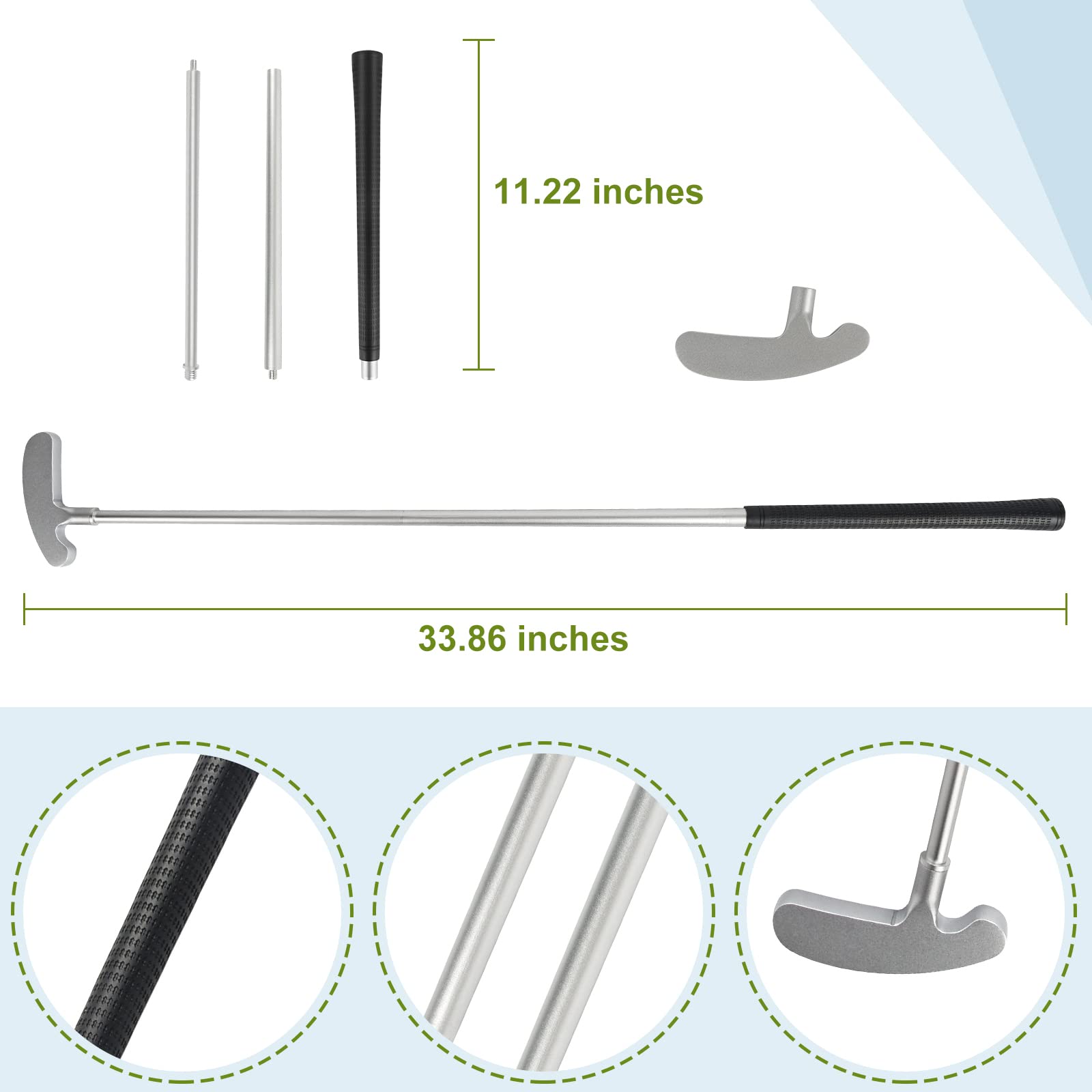Golf Putter, Classic Stainless Steel Putter, Two Way,Junior and Adults, Suitable for Both Right Handed&Left Handed- 34 Inches Length