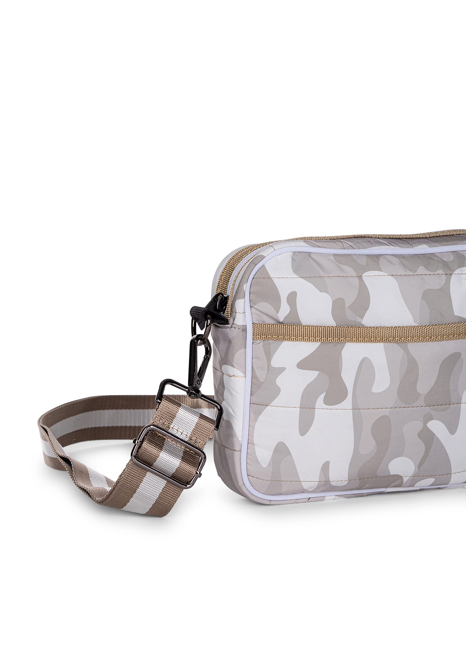 Haute Shore - Drew Crew Crossbody Beige Camo W Taupe & White Stripe