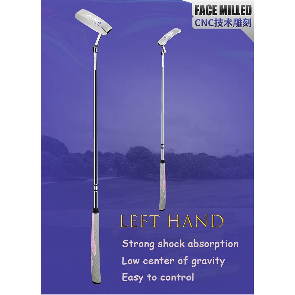 Golf Putters Lady Left Hand Golf Clubs Exercriser Golf Training Golf Push Rod Sports Womens Golf Blade Putter (Silver)