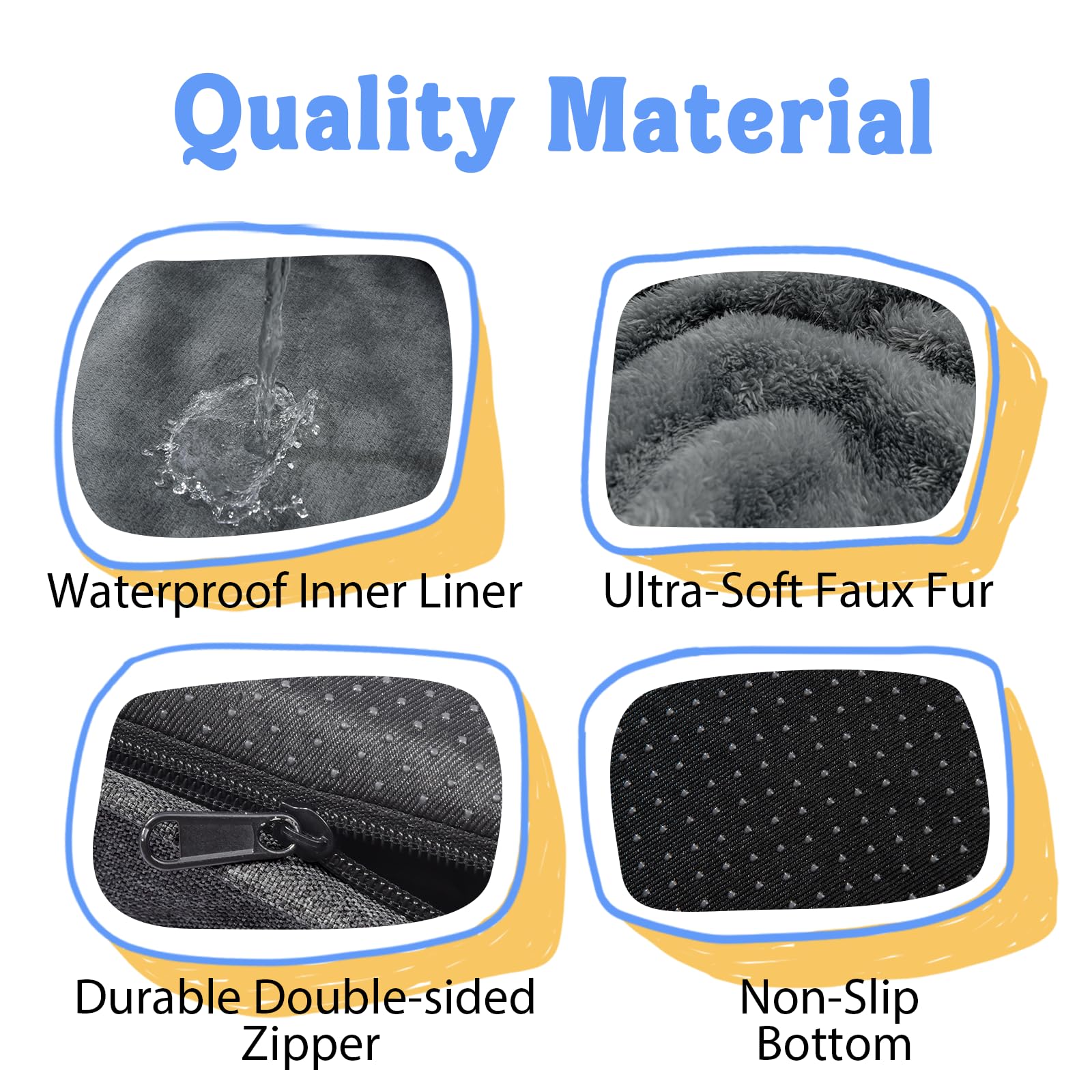 Large Orthopedic Dog Bed Washable - XL Dog Couch Sofa - Four Sides Dog Beds Waterproof Non-Slip for Large Sized Dogs