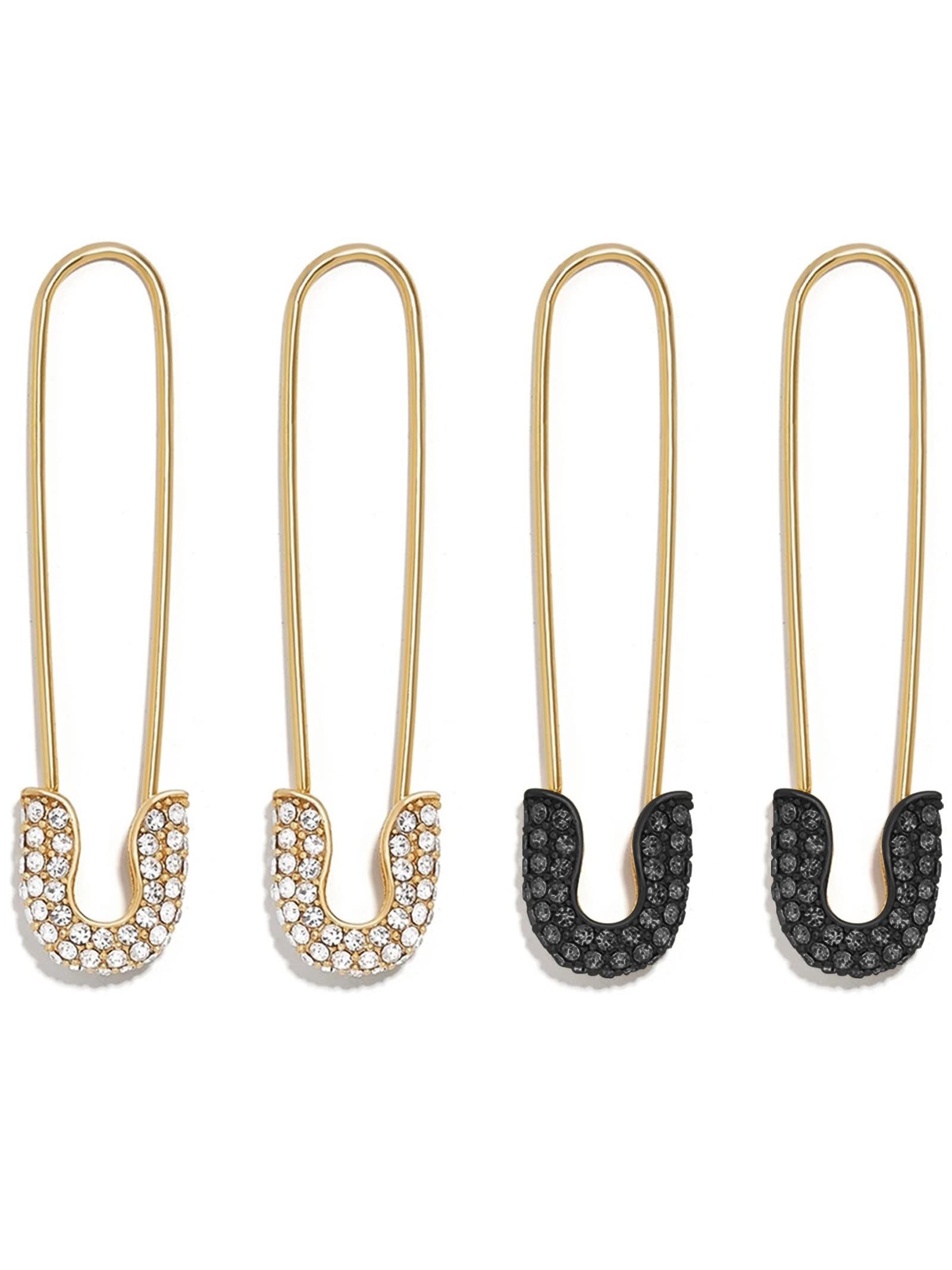 Heart Safety Pin Earrings 14K Gold Plated Paper Clip Earrings Personalized Pin Earrings for Women(gold)