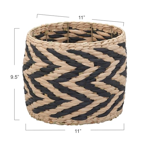 Household Essentials, Natural and Black Cattail and Paper Zee Basket